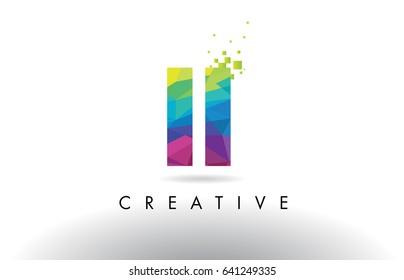 Ii Colorful Letter Design Creative Origami Stock Vector (Royalty Free ...