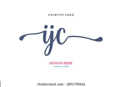 Ijc Lettering Logo Simple Easy Understand Stock Vector (Royalty Free ...