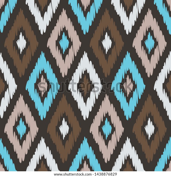 Ikat Art Seamless Pattern Ethnic Print : image vectorielle de stock ...