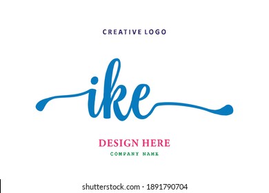 Ike Lettering Logo Simple Easy Understand Stock Vector (Royalty Free ...
