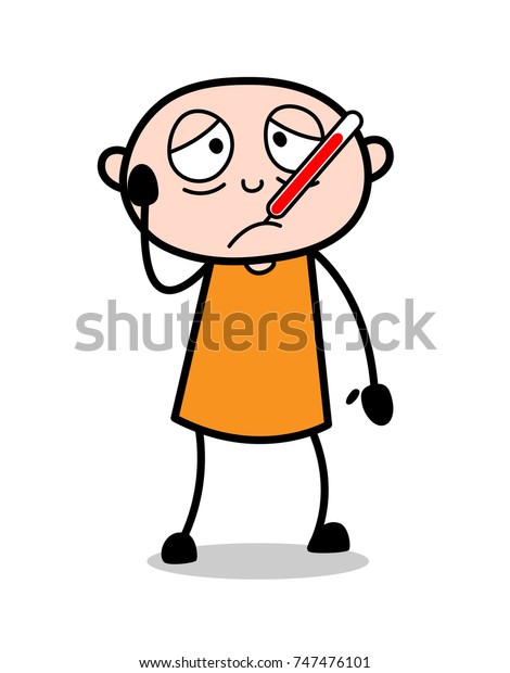Ill Comic Captive Fever Thermometer Stock Vector (Royalty Free ...