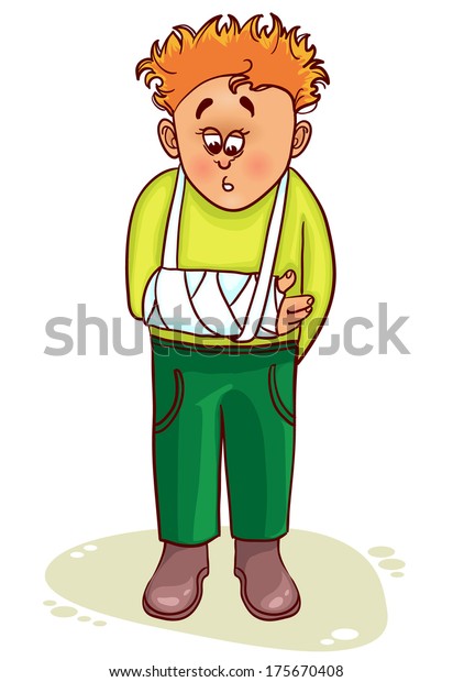 Ill Little Man Broken Arm Cartoon: เวกเตอร์สต็อก (ปลอดค่าลิขสิทธิ์ ...