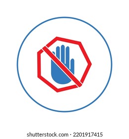 Illegal Hand Palm Warning Icon Circle Stock Vector (Royalty Free ...