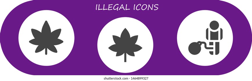 Illegal Icon Set 3 Filled Illegal Stock Vector (Royalty Free ...
