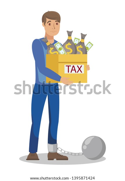 Illegal Tax Evasion Cartoon Vector Illustration 스톡 벡터(로열티 프리 ...