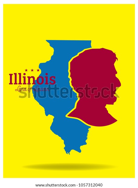 Illinois Map Nickname Land Lincoln Vector Stock Vector (Royalty Free ...
