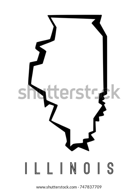 Illinois Map Outline Us State Shape Stock Vector (Royalty Free ...