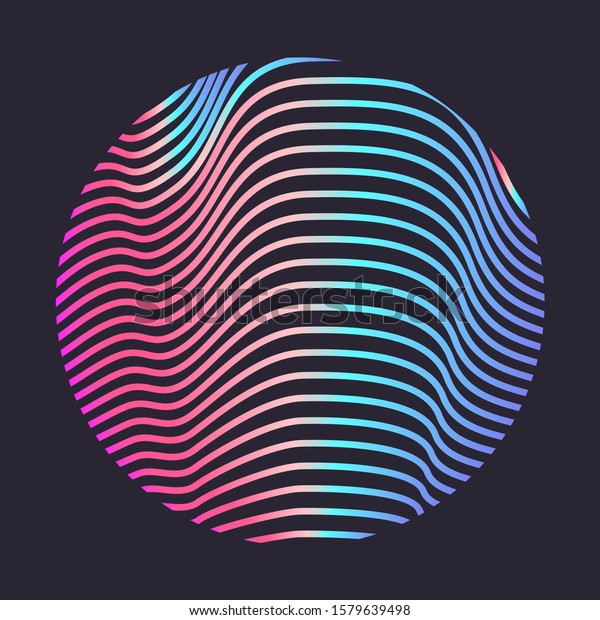 Illuminated Holographic Circle Glitched Texture Made Stock Vector ...