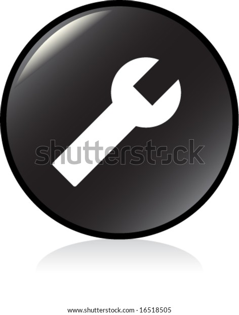 Illuminated Sign Black Version Wrench Symbol Stock Vector (Royalty Free ...