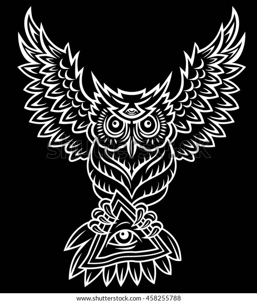 Illuminati Owl Stock Vector (Royalty Free) 458255788