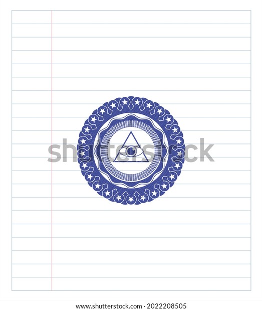 Illuminati Pyramid Icon Emblem Draw Pen Stock Vector (Royalty Free ...
