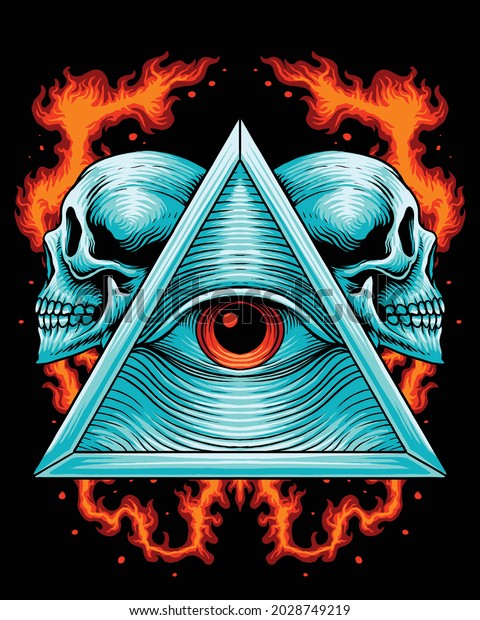 Illuminati Triangle Skull Head Logo Stock Vector (Royalty Free ...