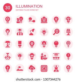 Illumination Icon Set Collection 30 Filled Stock Vector (Royalty Free ...