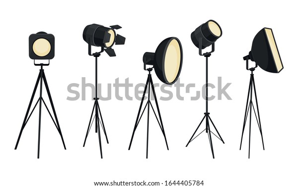 Illumination Tools Studio Lamps Studio Shooting Stock Vector (Royalty ...