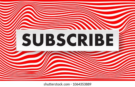 Illusion Stripes Background White Red Subscribe Stock Vector (Royalty ...