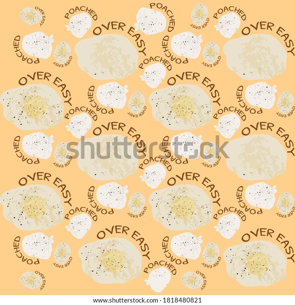 Illustartion Vector Egg Cooked Overeasy Seamless Stock Vector (Royalty ...