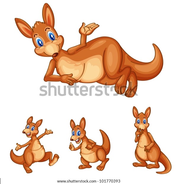Illustraiton Mixed Kangaroo Cartoons Stock Vector (Royalty Free) 101770393