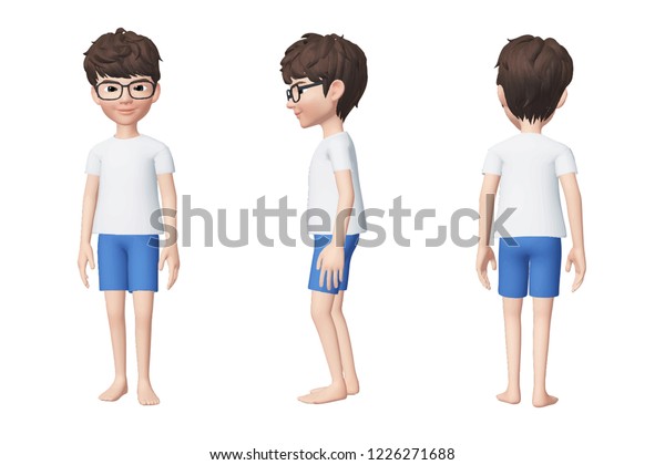 Illustrated 3d Cartoon Character View Animation Stock Vector (Royalty ...