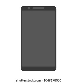Illustrated Black Smartphone Gray Screen Isolated Stock Vector (Royalty ...