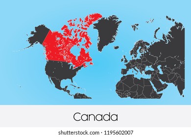 Illustrated Country Shape Canada: vector de stock (libre de regalías ...