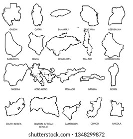 Map Pack Country Outlines Stock Vector (Royalty Free) 1348300283