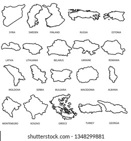 Illustrated Country Shape Pack Stock Vector (Royalty Free) 1348299875