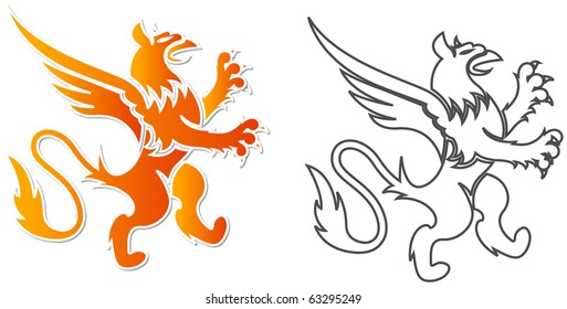 Attacking Phoenix Vector Illustration: стоковая векторная графика (без ...
