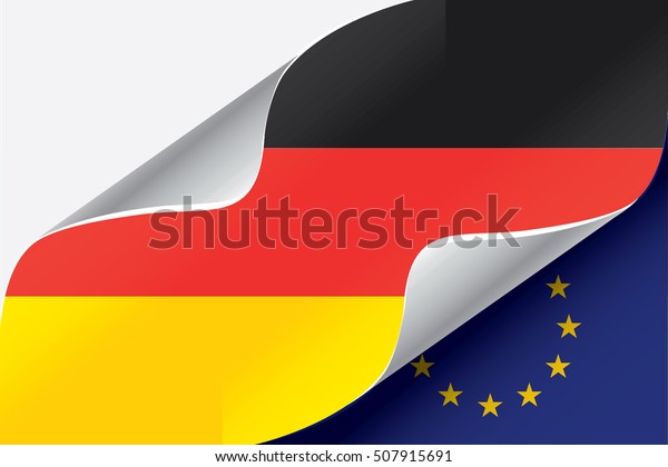Illustrated Eu Flag Flag Germany Stock Vector (Royalty Free) 507915691 ...