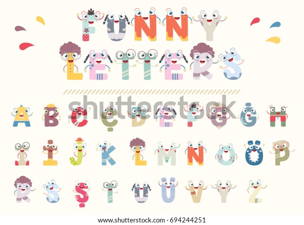 Illustrated Funny Letters Stock Vector (Royalty Free) 694244251