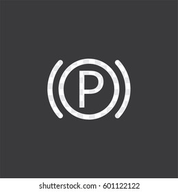 Parking Brake Icon On White Background Stock Vector (Royalty Free ...