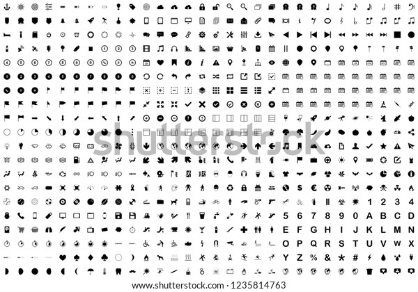 Illustrated Icon Set Isolated On White Stock Vector (Royalty Free ...