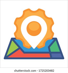 Illustrated Icons Concept Automatic Direction Map Stock Vector (Royalty ...