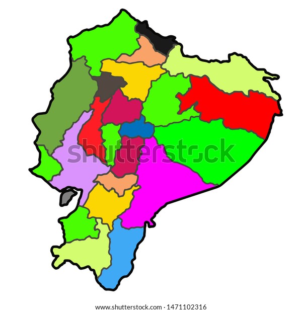 Illustrated Map Ecuador Vector Illustration Stock Vector (Royalty Free ...