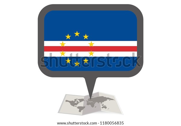 Illustrated Map Pointer Country Flag Cape: vector de stock (libre de ...