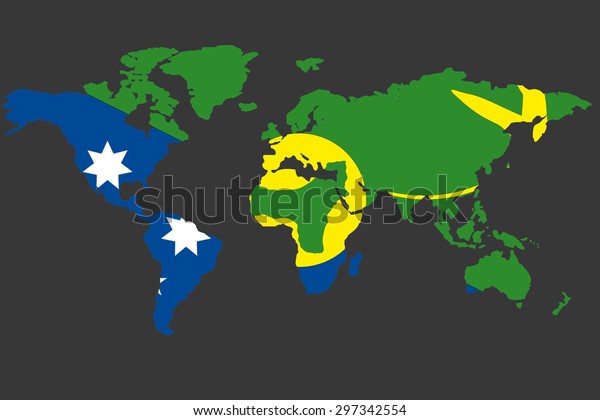 Illustrated Map World Flag Christmas Island Stock Vector (Royalty Free ...