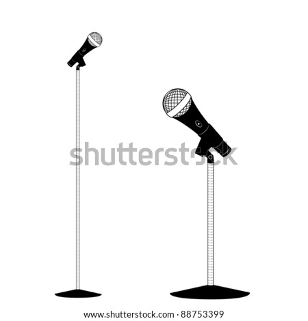 Illustrated Microphone Stand Vector Illustration High Stock Vector ...