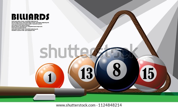 Illustrated Poster On Topic Billiards Stock Vector (Royalty Free ...