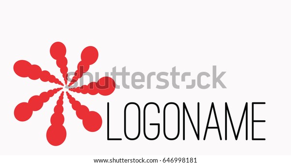 Illustrated Red Abstract Logo Design Stock Vector (Royalty Free ...