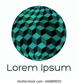Illustrated Round Green Cubes Logo Design Stock Vector (Royalty Free ...