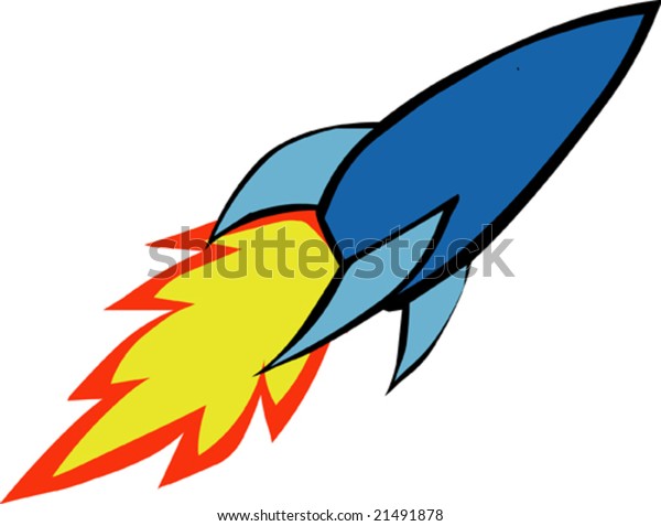 Illustrated Space Rocket Flame Exhaust Stock Vector (Royalty Free ...