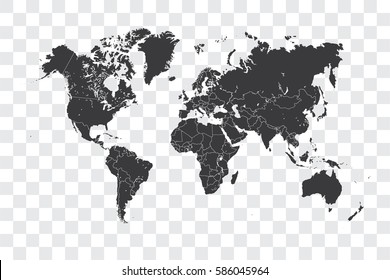 Illustrated World Map Selected Country Shape Stock Illustration 584776300