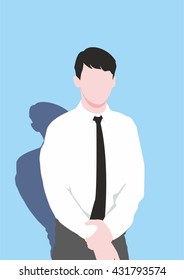 Illustrated Young Man No Face No: vector de stock (libre de regalías ...
