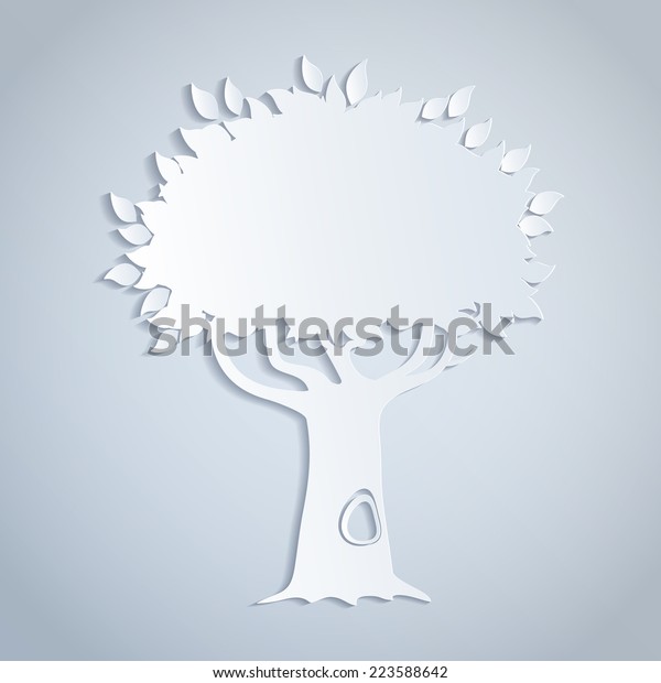 Illustratiion White Paper Tree Stock Vector (Royalty Free) 223588642 ...