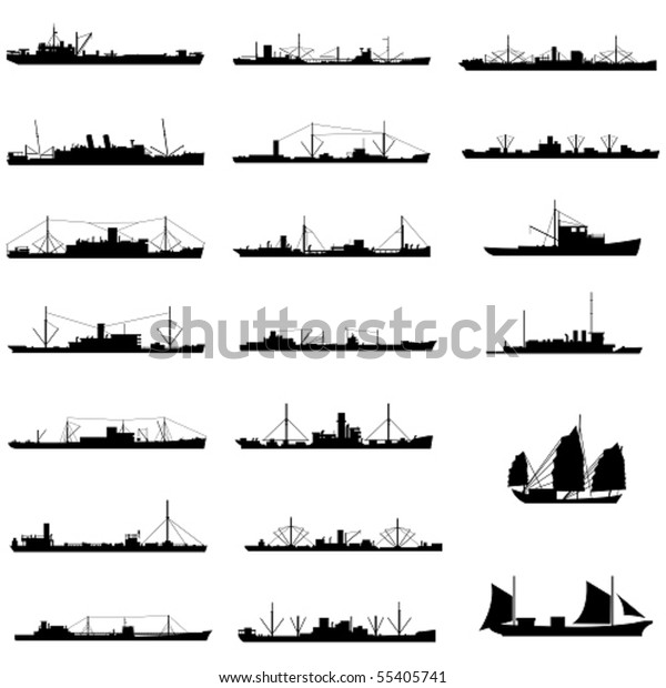 Illustration 20 Different Kinds Cargo Ship Stock Vector (Royalty Free ...