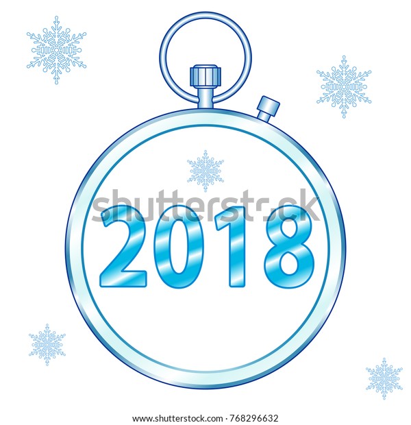 Illustration 2018 Concept Stopwatch Lettering Stock Vector (Royalty ...