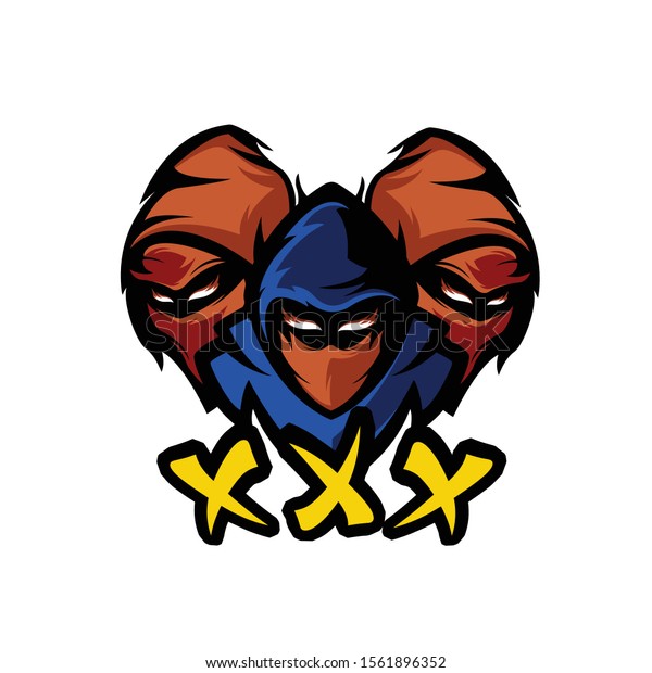 Illustration 3 Ninja Mascot Logo Stock Vector (Royalty Free) 1561896352 ...