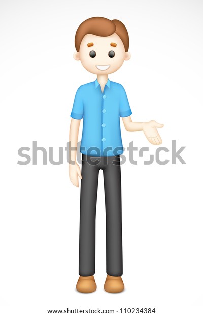 Illustration 3d Man Vector Standing On Stock Vector (Royalty Free ...