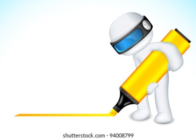 Illustration 3d Man Writing Marker Vector Stock Vector (Royalty Free ...