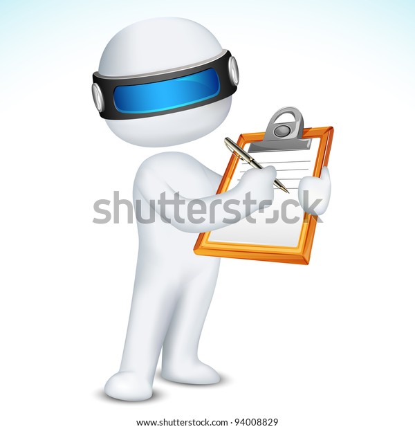 Illustration 3d Man Writing On Notepad: เวกเตอร์สต็อก (ปลอดค่าลิขสิทธิ์ ...