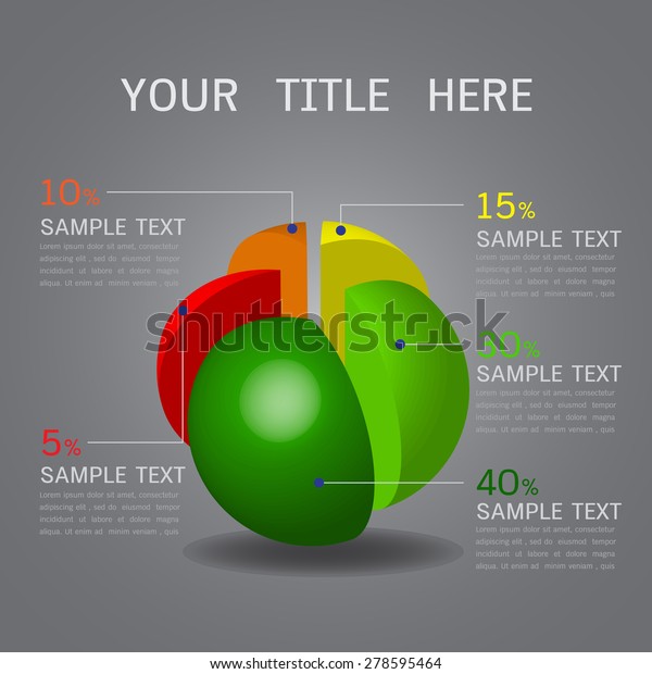 Illustration 3d Sphere Infographic Chart Diagram 스톡 벡터(로열티 프리 ...